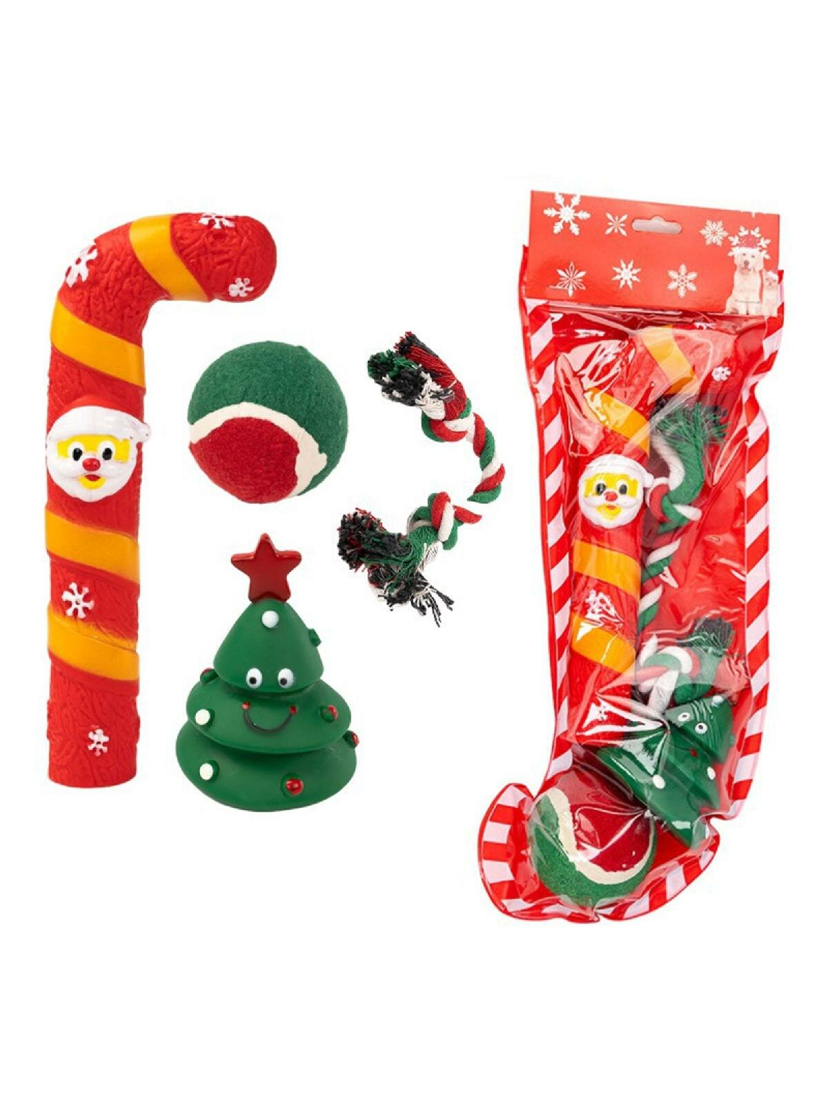 Рождественская тематическая подарочная коробка с игрушками для развлечения собак от скуки и прорезывания зубов у собаки