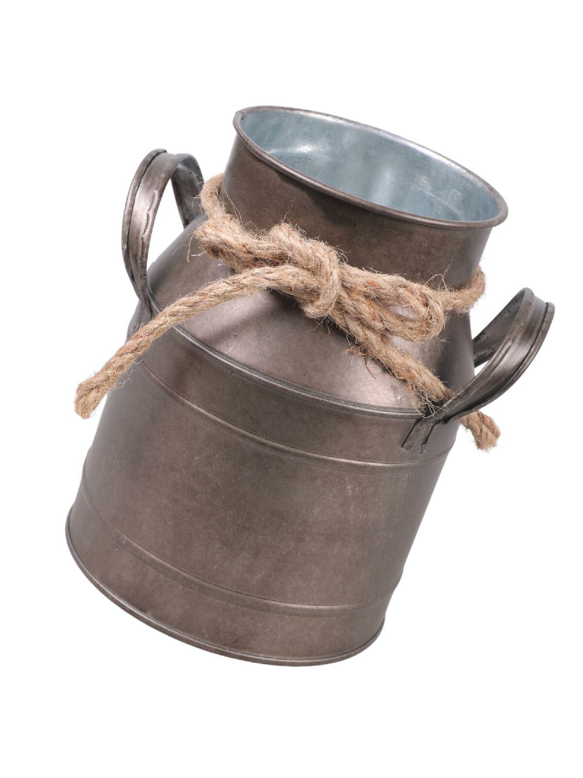 Металлическая банка для молока в деревенском стиле, деревенские примитивы, украшение домашнего сада