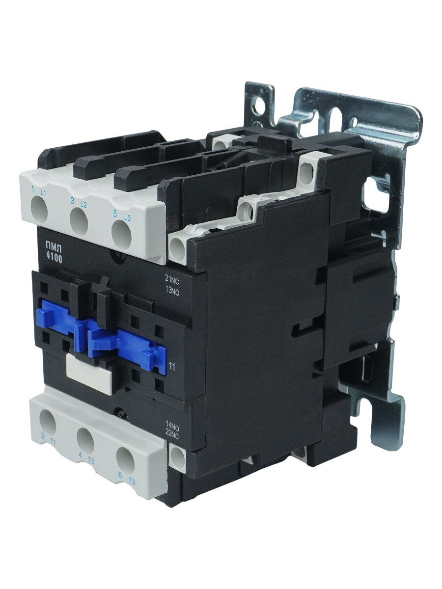 Пускатель электромагнитный Электротехник номинальный ток 63 А, напряжение катушки 380 В, 1 нормально открытый и 1 нормально закрытый контакт