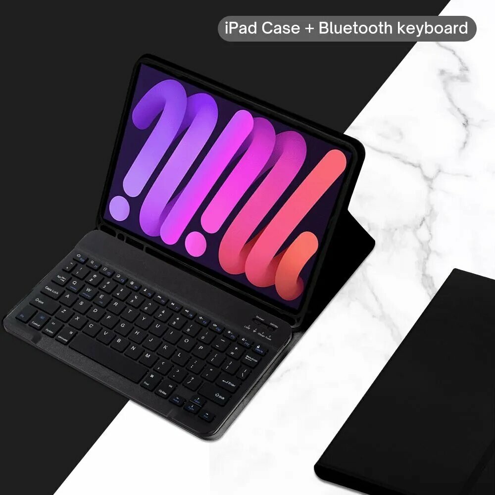 Подходит для IPad mini6 8,3 дюйма, чехол для планшета + съемная беспроводная Bluetooth-русская клавиатура