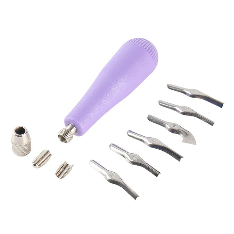 Резец для резиновых штампов с 6 головками, Фиолетовый