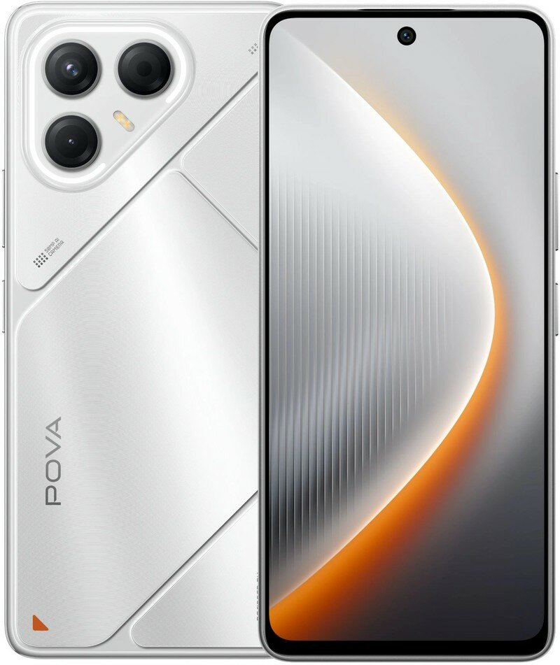6.78" Смартфон TECNO Pova 7 5G 8/128Gb, NFC, IPS, 144Гц, 6000мAч, серебристый