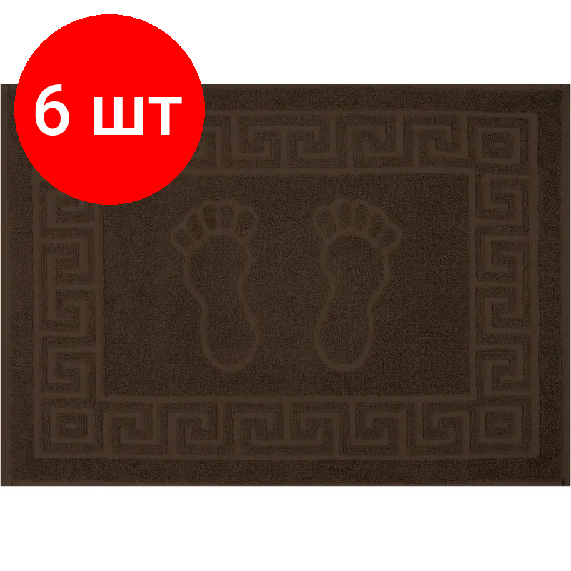 Комплект 6 штук, Полотенце махровое УЗБ Коврик, S 50х70 кор,137332