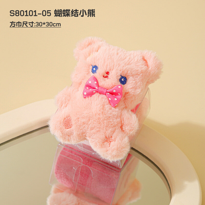 Сувенирное полотенце, креативное ручное полотенце, полотенце с мультяшными животными, детское квадратное полотенце, тюльпан, маленькое полотенце, подарочная коробка, плюшевая игрушка