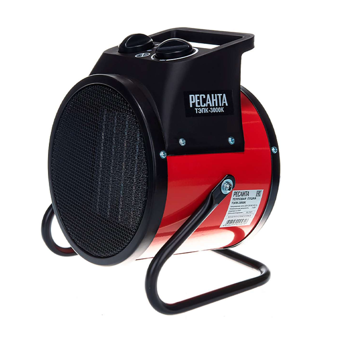 Тепловая пушка Ресанта ТЭПК-3000К, 3000 Вт, 300 м³/ч, 3 режима, IP20, быстрый нагрев, красный