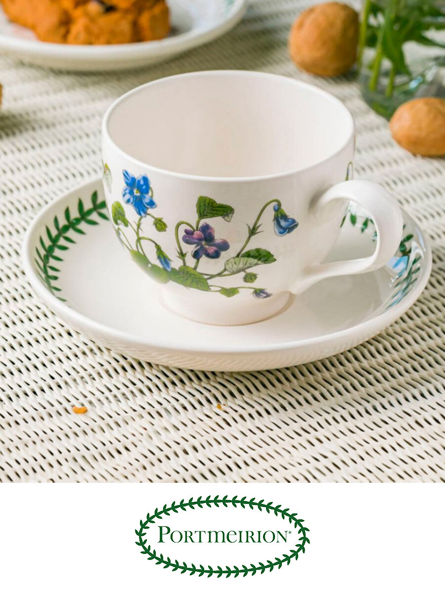 Чайная пара Portmeirion Ботанический сад Фиалка, фаянс, 17 см