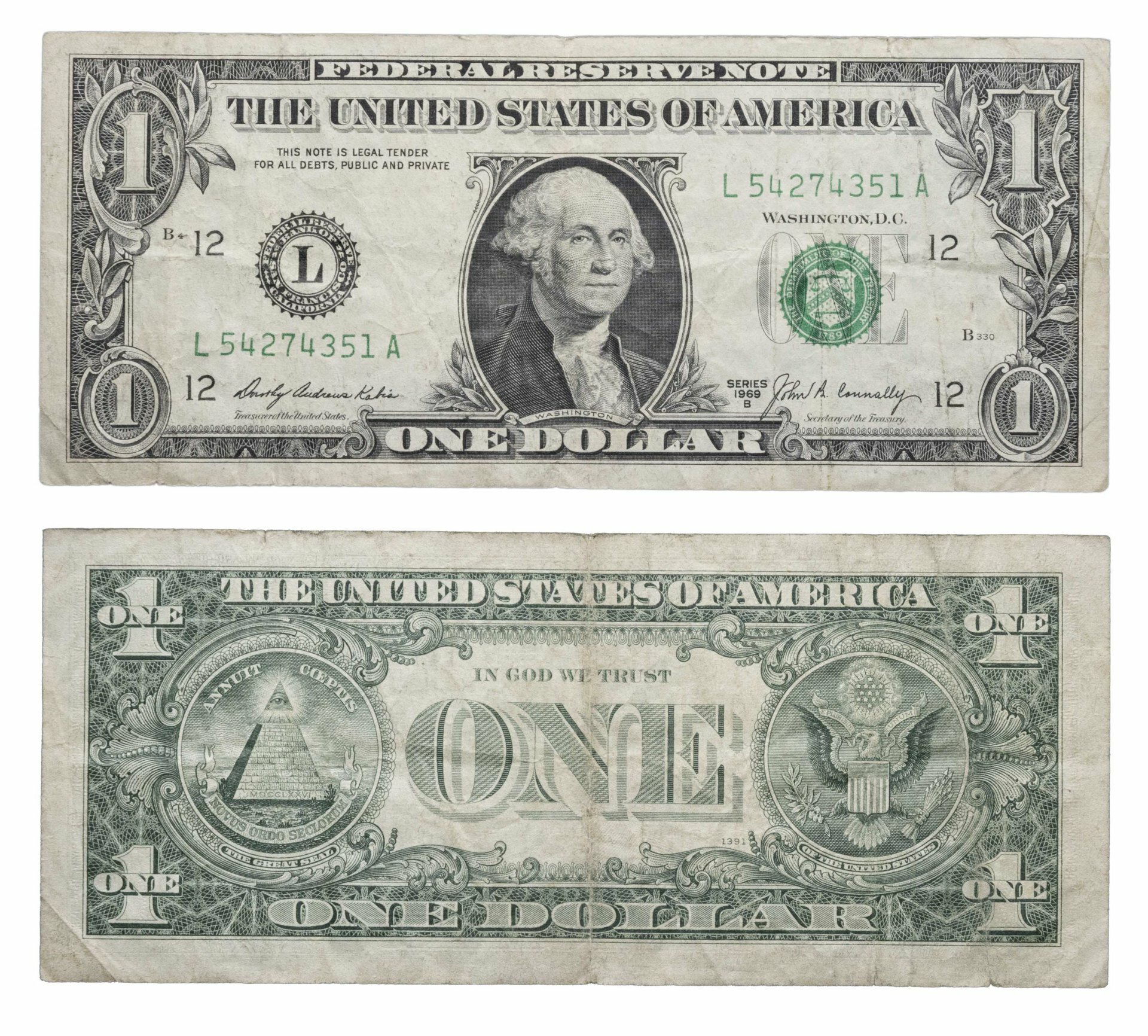 США 1 доллар 1969B Pick 449c L-Сан Франциско