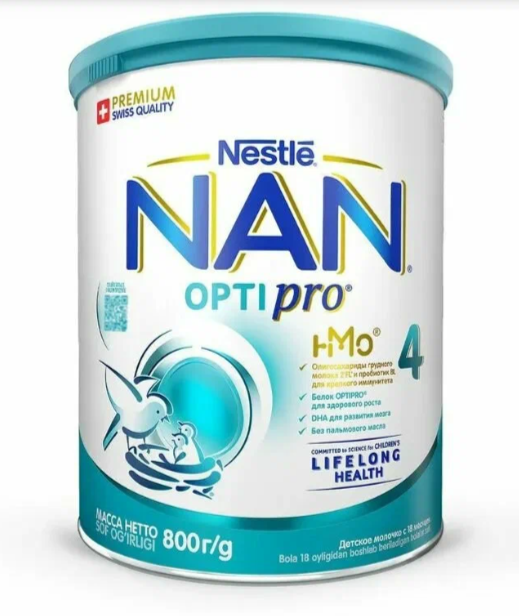Молочная смесь NAN 4 OPTIPRO 800 г (Яндекс. Еда 2.0 - магазин Метро) с 18мес, 1 шт