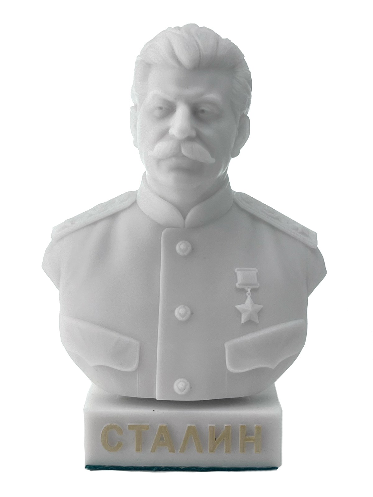 Бюст: Сталин (Белый цвет). Высочайшая детализация. Материал: полимер, акрил, сукно.