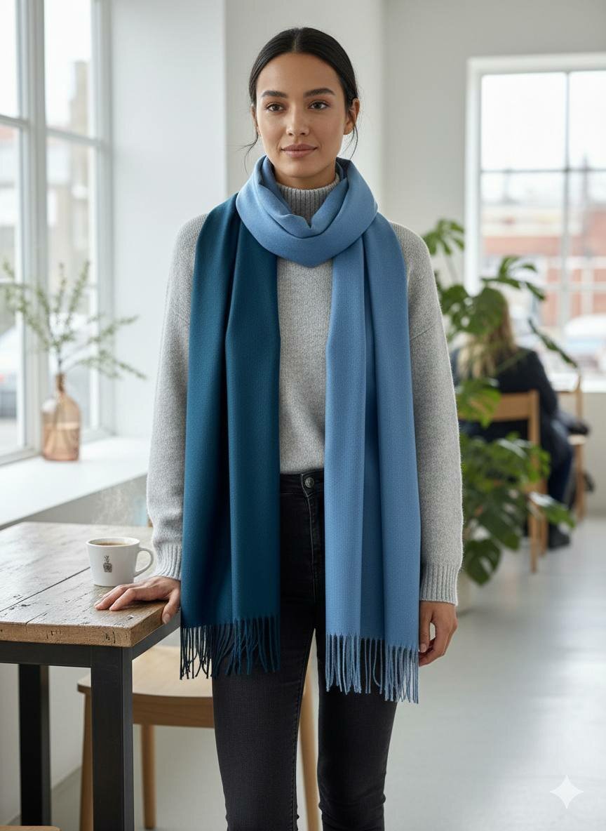 Шарф двухсторонний кашемировый, палантин премиум класса, теплый для девочек и женщин