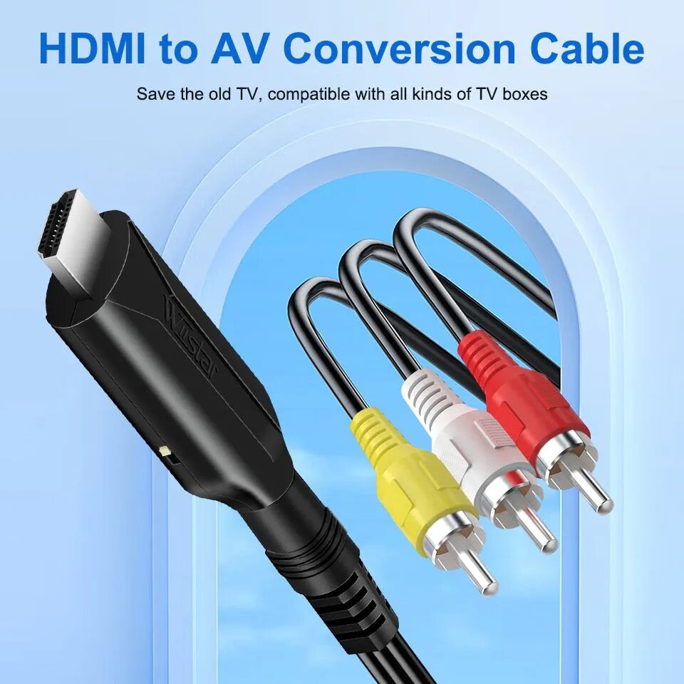 Видеокабель HDMI/RCA, черный