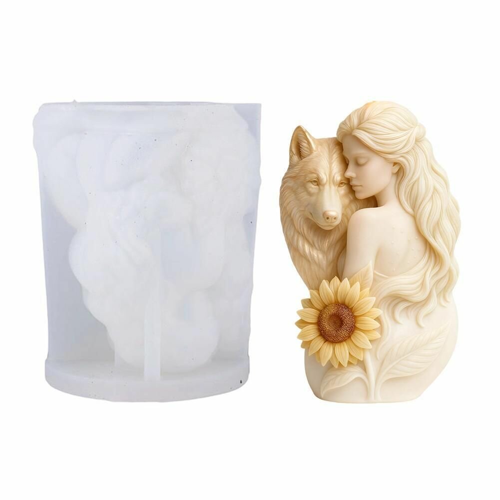 Силиконовая форма для ароматических свечей своими руками, Девочка-волк