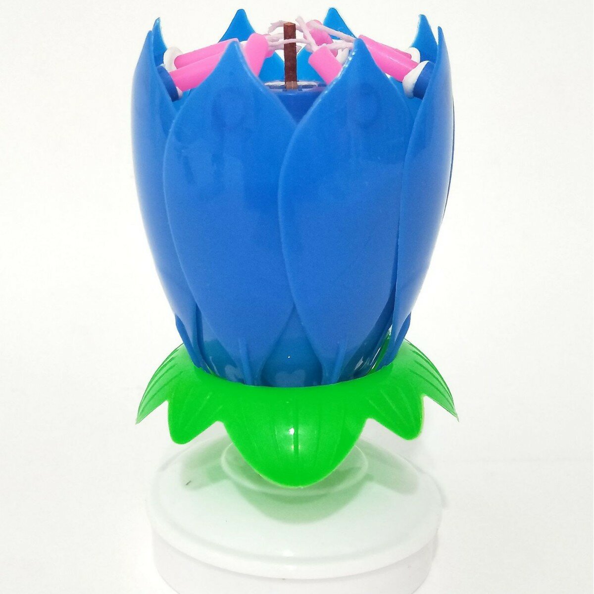 Электронная свеча на день рождения, лотос, двухслойная, вращающаяся, для создания атмосферы на празднике, креативная музыкальная свеча для украшения торта