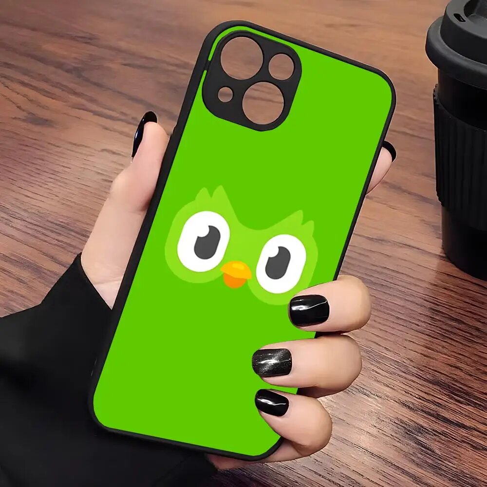 Чехол Duolingo Owl зеленый для iPhone 12 Mini