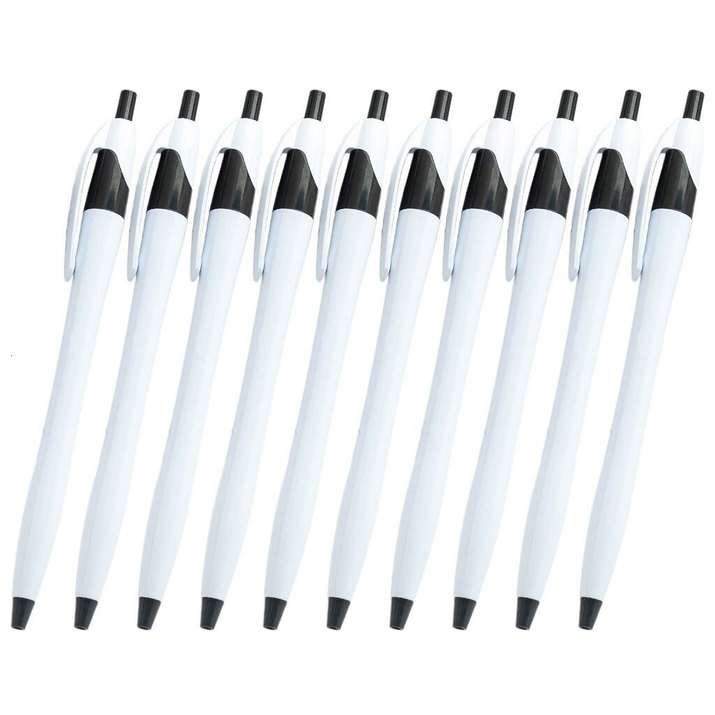 Шариковая ручка с клипом, 10 шт, Черный