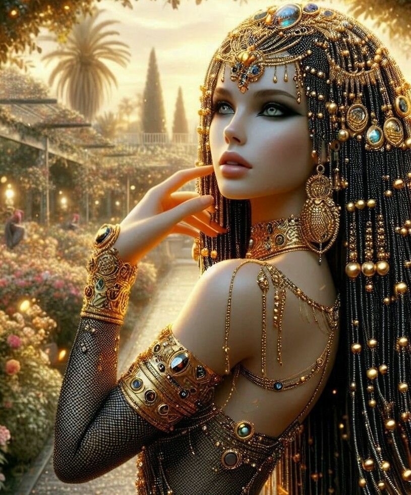 Алмазная живопись "египетская богиня", 5D, круглая, 40x50 см. Производитель: Brose Art.