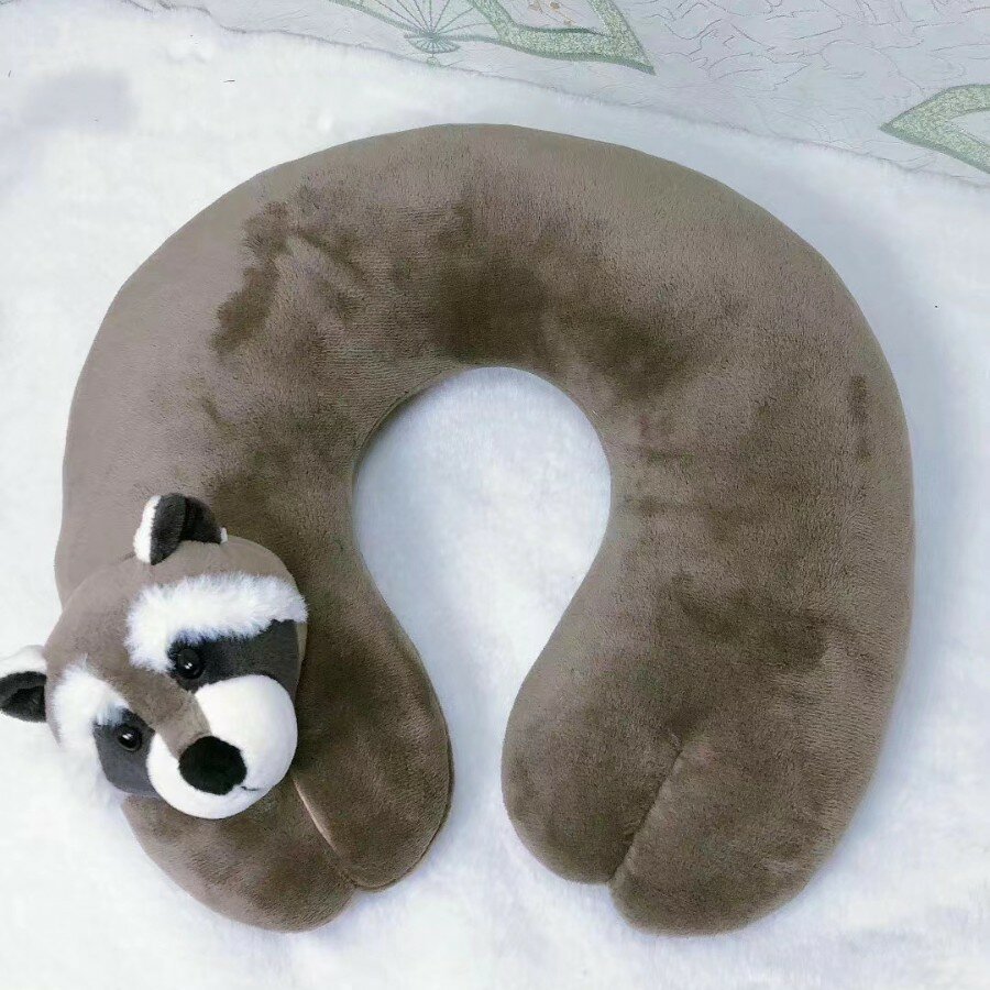 Милая подушка с животными для детей и взрослых, U-образная подушка для путешествий на самолете, подушка для поддержки шеи в машине, подушка для сна, портативная подушка