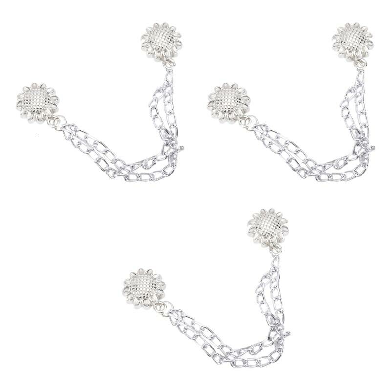 Магнитные клипсы для одежды, 3 шт, серебро