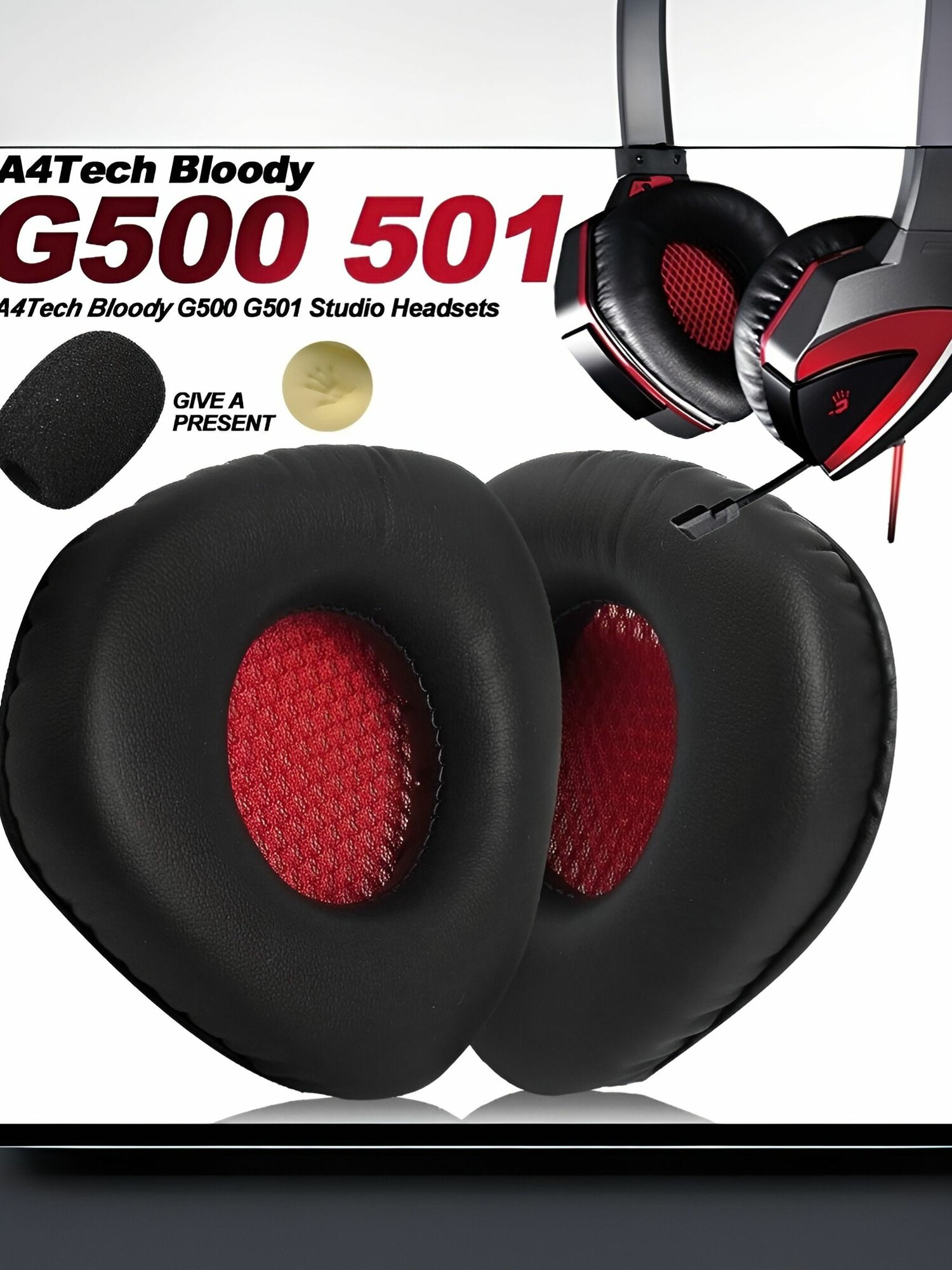 Амбушюры для наушников A4Tech Bloody G500 G501 Сменные амбушюры для наушников, сетчатые тканевые чехлы с памятью, губка