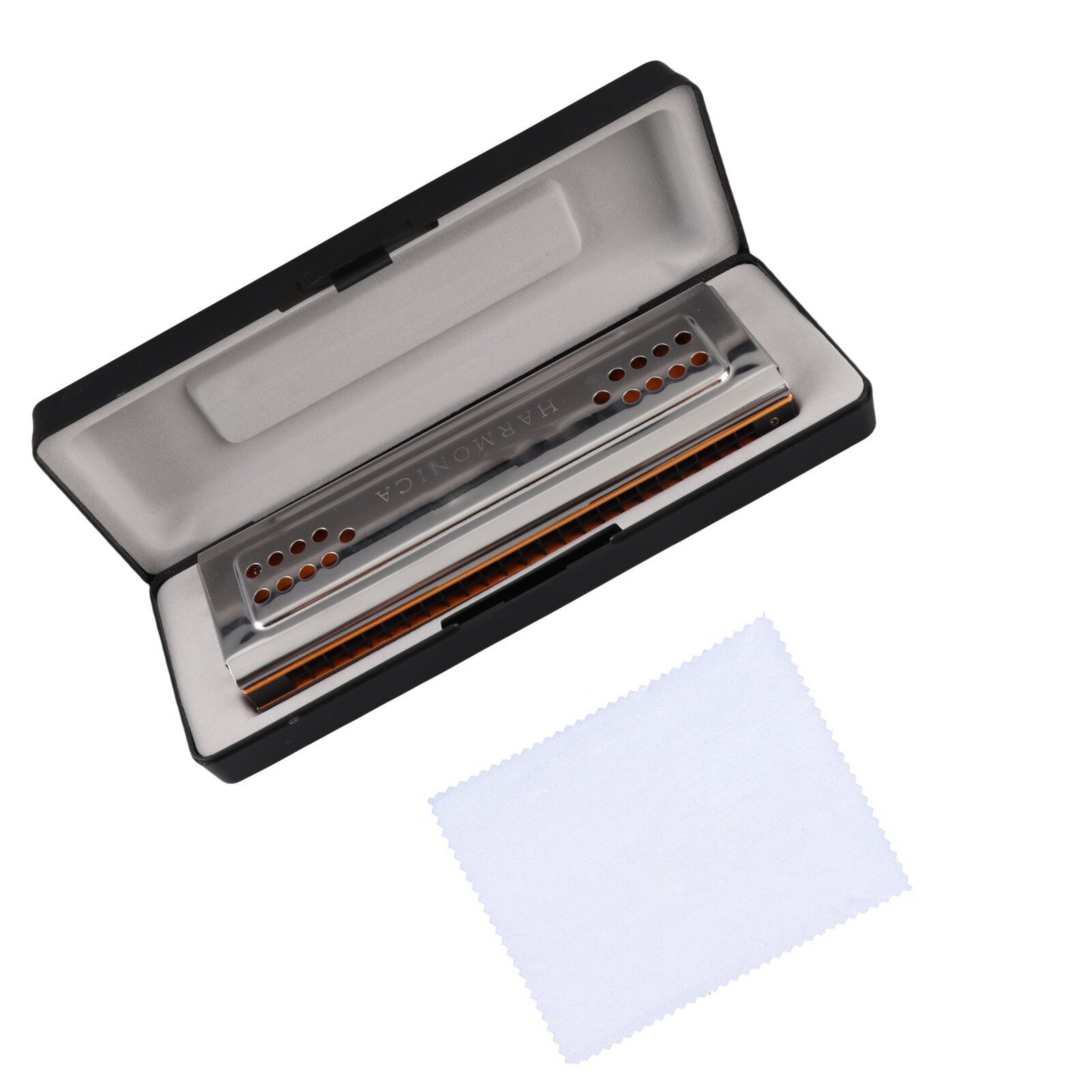 Гармоника-тремоло 2-в-1, дуаль, тональность до мажор и гобоя, 24 двойных отверстия, 48 язычков, в комплекте бесплатная коробка для духового инструмента с мягкой подкладкой и салфетка для чистки.