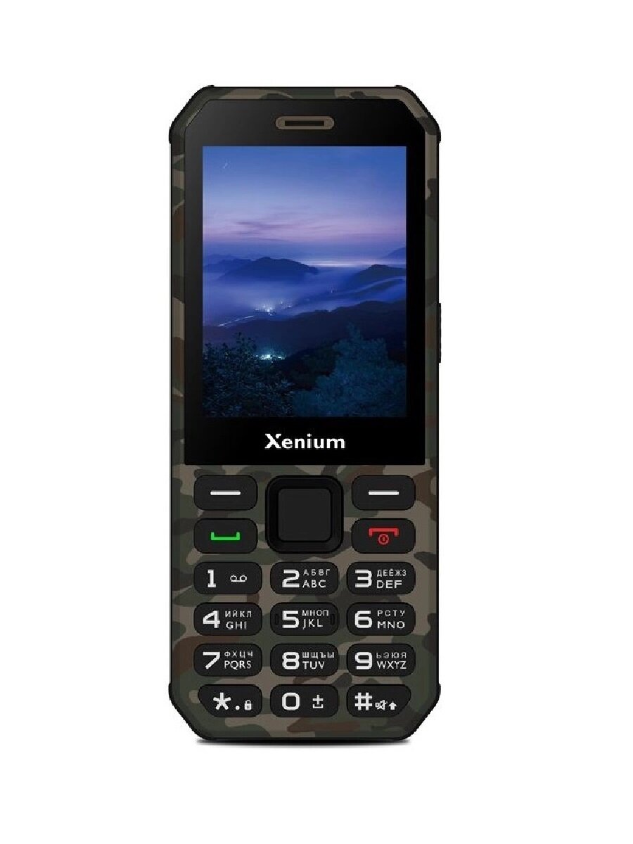 Телефон XENIUM X300, 32МБ/32ГБ, 2 SIM, зеленый моноблок, Bluetooth 2.1