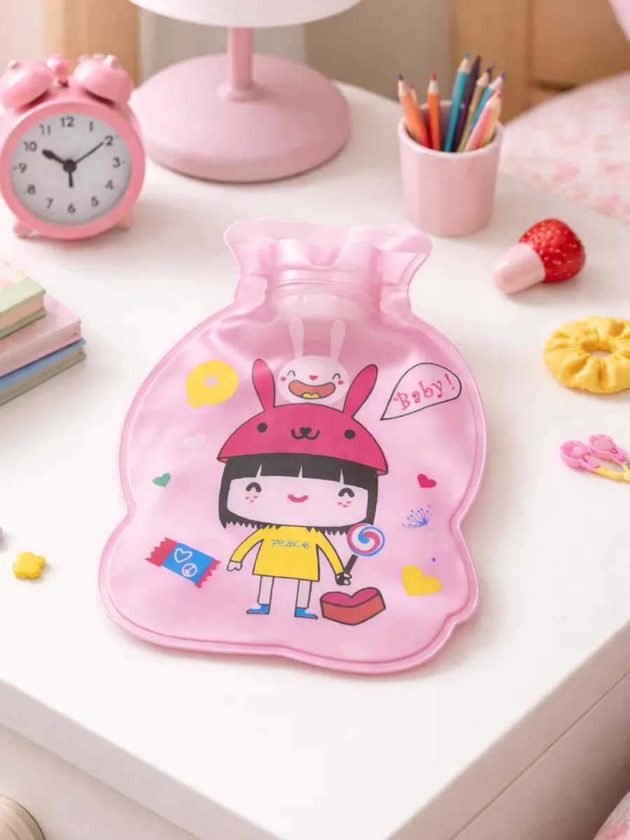 Многоразовая детская ПВХ грелка водяная 14,5 х 10,5 см Девочка