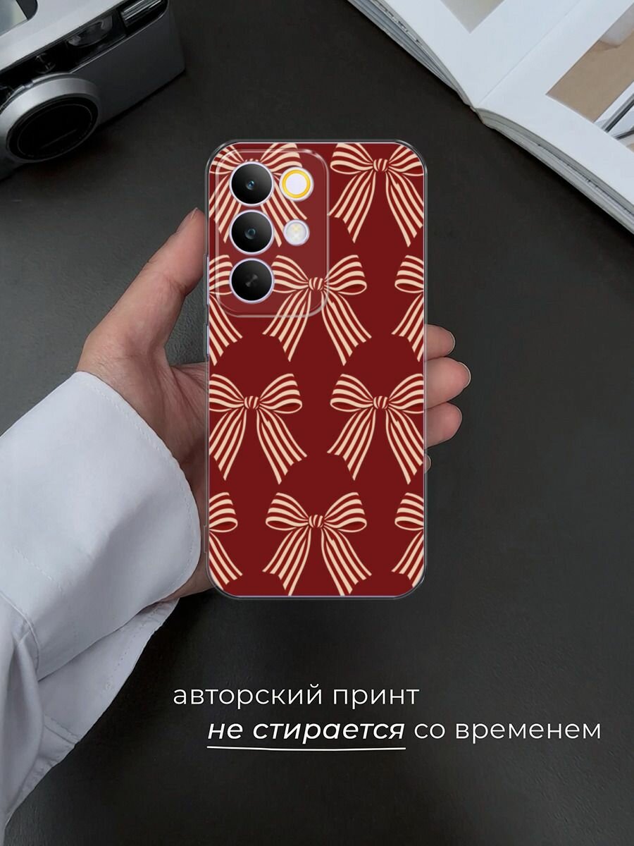Чехол на Realme C85 Pro / Реалми C85 Про с принтом Полосатые бантики — фото 1