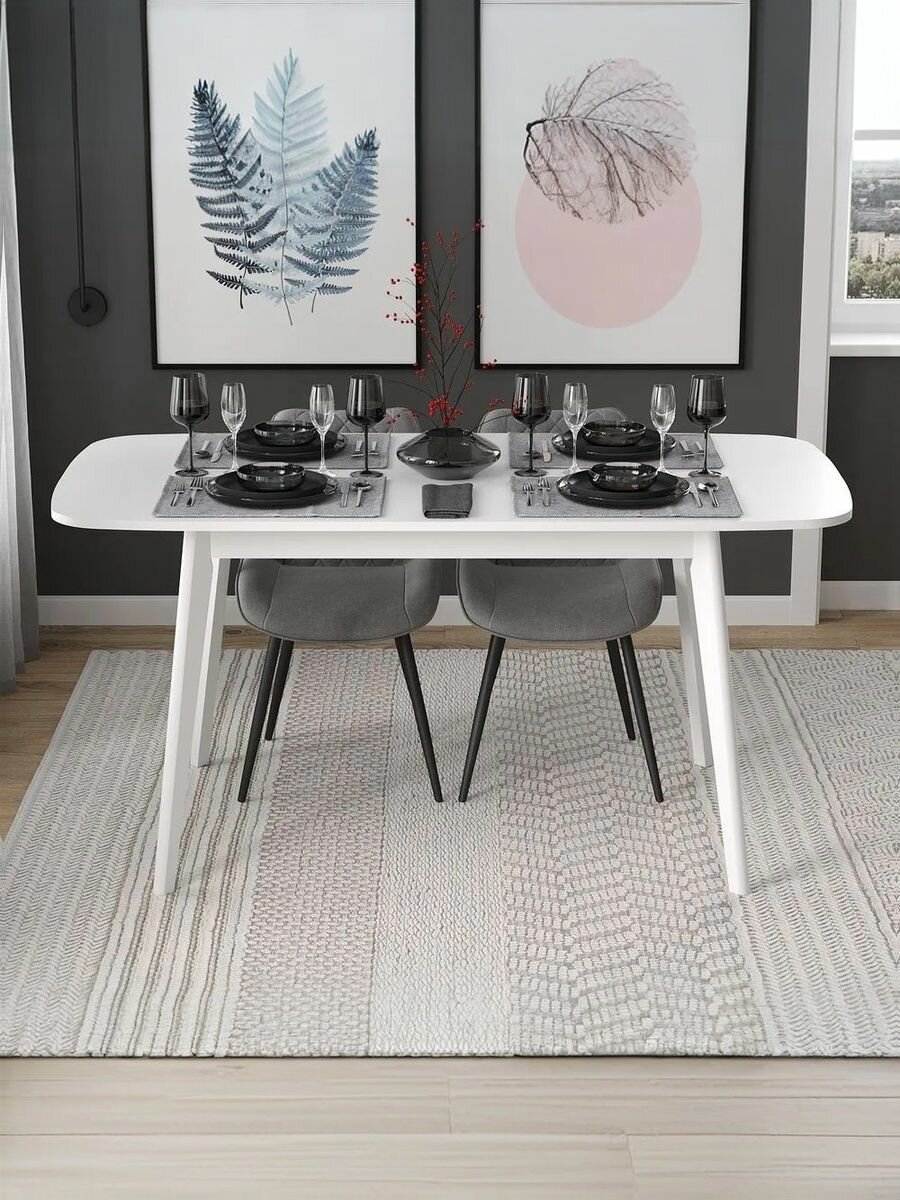 Стол кухонный TANGO раздвижной обеденный в стиле лофт, 120 см