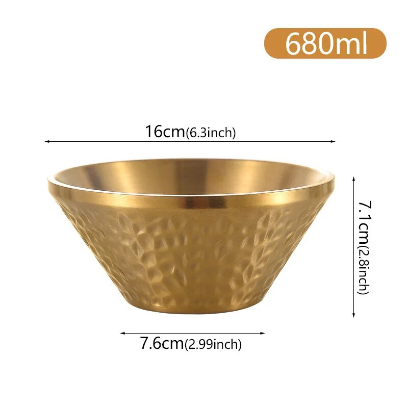 Конус из нержавеющей стали, холодная лапша, защита от ожогов, салатница, суповая миска с двойными стенками, кухонная прочная посуда, контейнер для еды