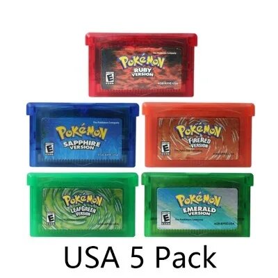 MINISO Картридж для GBA Pokemon Emerald FireRed Ruby LeafGreen Sapphire USA 5 Pack