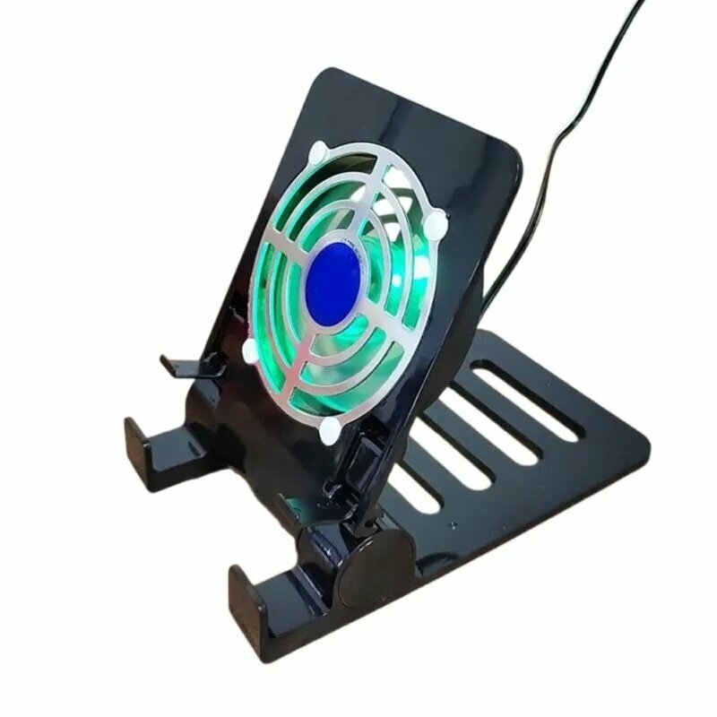 1 шт Подставки и держатели для смартфонов Ленивый держатель мобильного телефона складной прикроватный с вентилятором охлаждения-черный-со светом