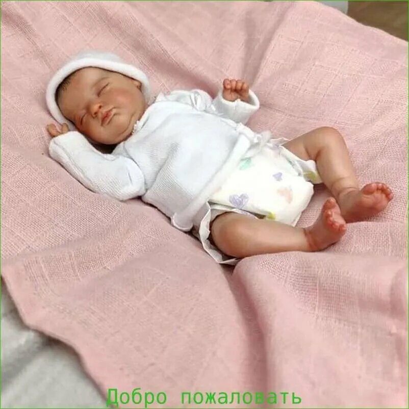 26 см мини силиконовая кукла Реборн, тканевое тело
