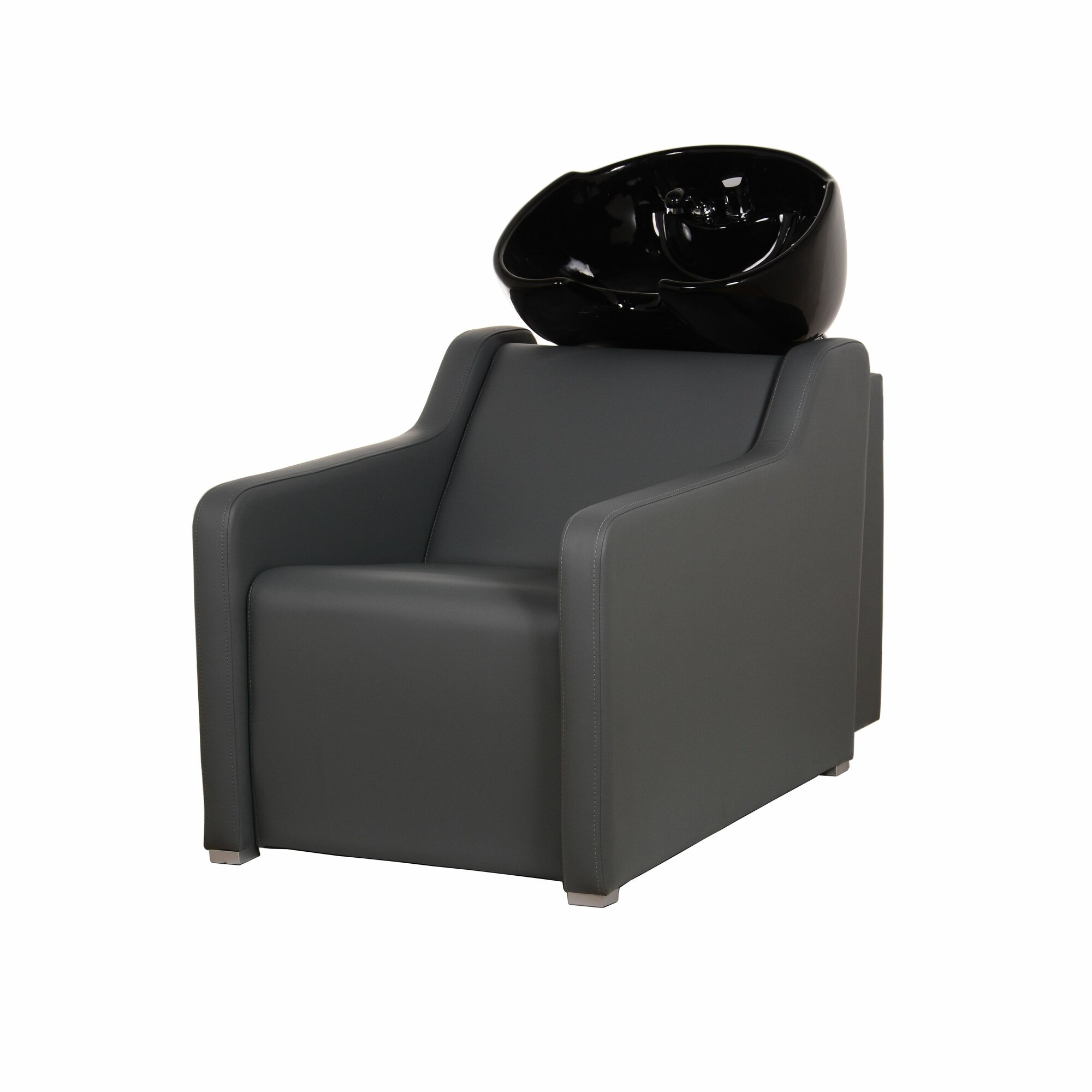 Парикмахерская мойка "Groan", серый - черная глубокая раковина