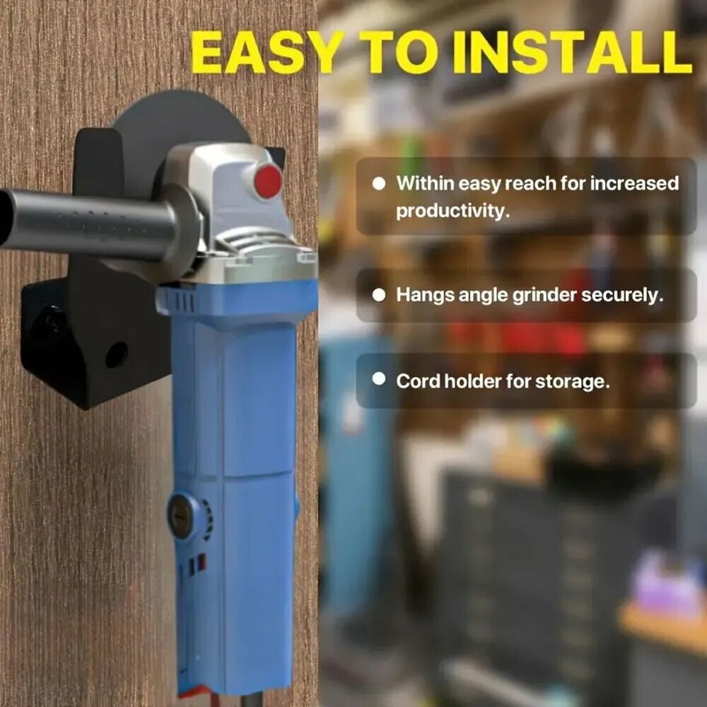 Прочный кронштейн для хранения угловой шлифовальной машины. Монтируется на стену. Для верстака
