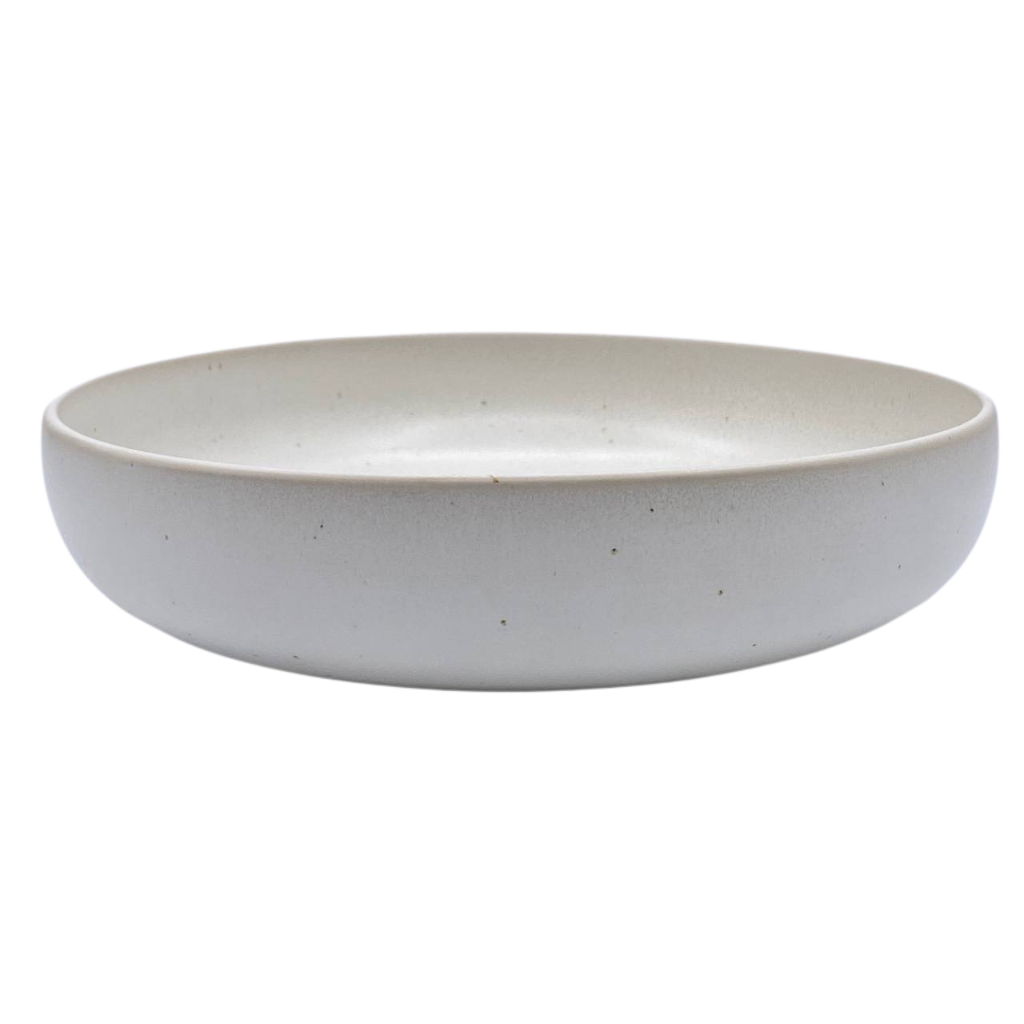 Салатник глубокий Kenai Ceramics Nordline 24 см, цвет экрю, керамика Stoneware, коллекция Snowfall