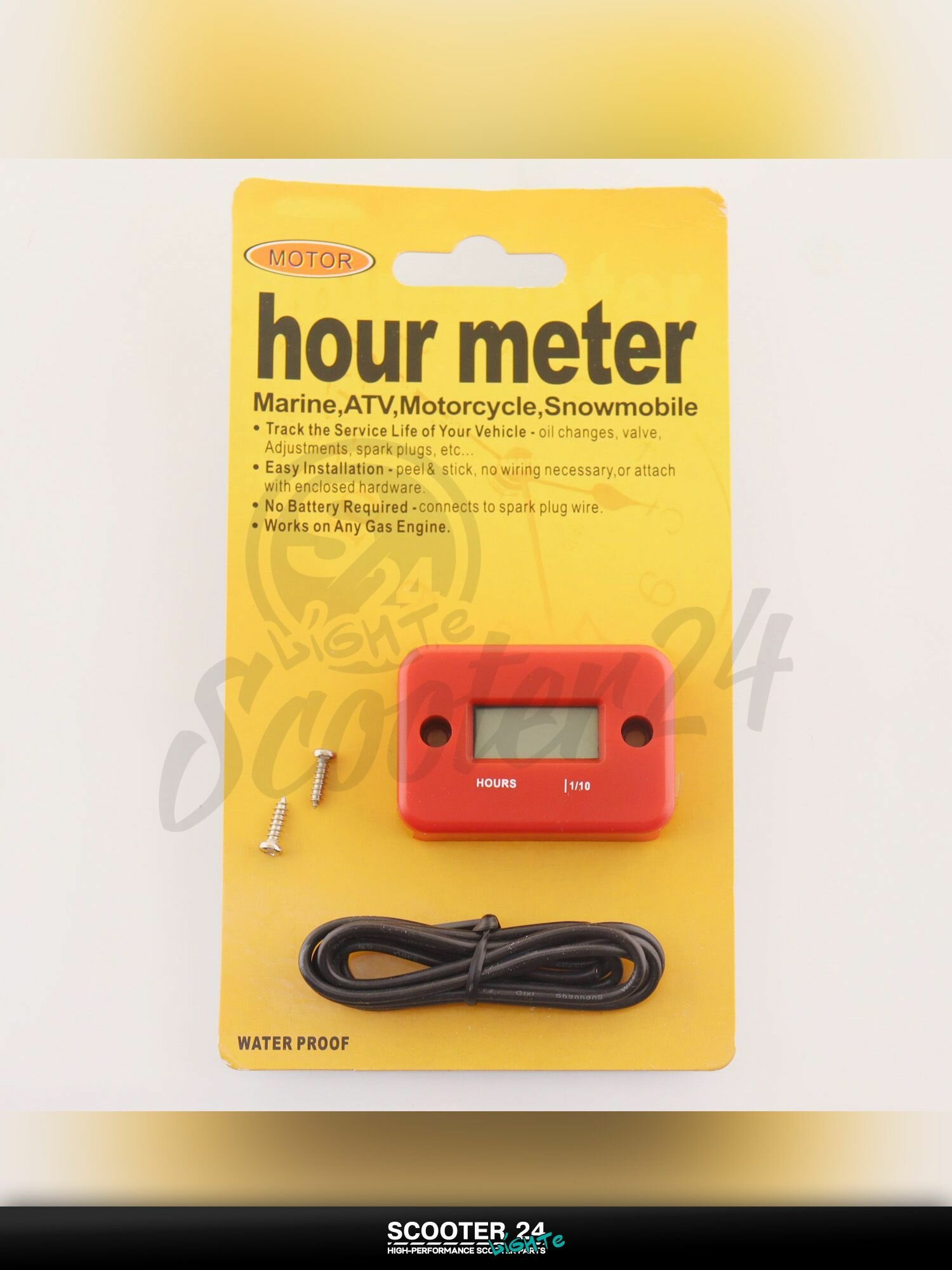 Счетчик моточасов для на квадроцикл ATV / АТВ (красный) MOTOR