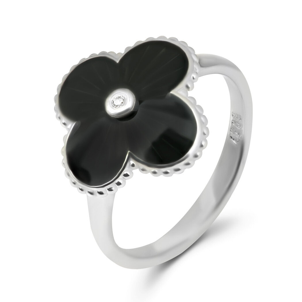 Кольцо, серебро, 925 проба, бриллиант