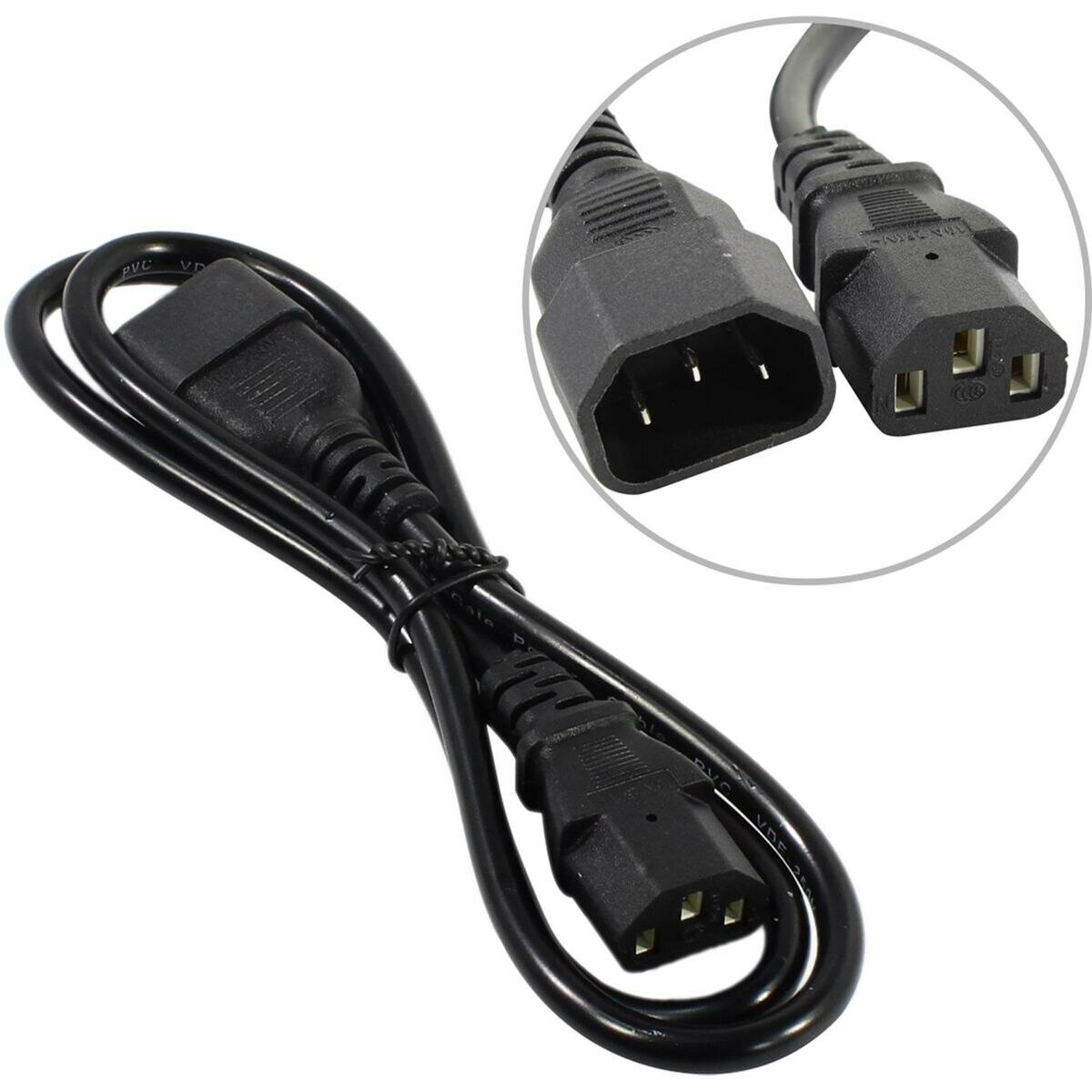 ExeGate EC-1P Кабель IEC-320-C13 - IEC-320-C14 1м