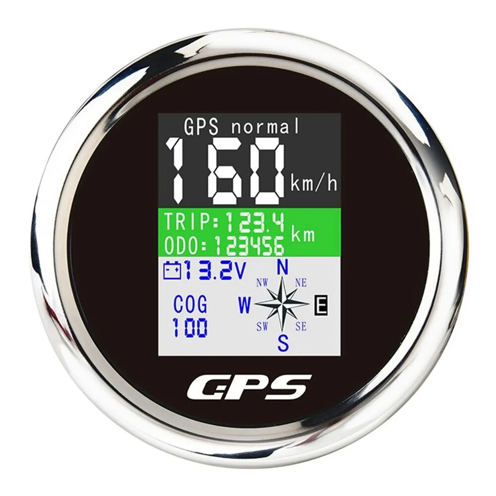 Морской лодочный автомобильный GPS-спидометр цифровой с антенной для моторной яхты TFT-экран водонепроницаемый одометр черный и серебристый
