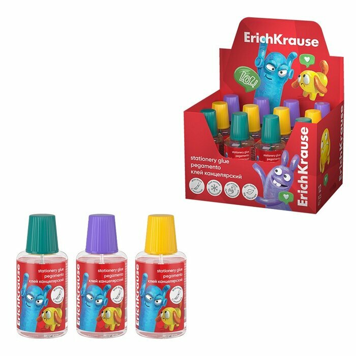 Клей канцелярский 20 мл, ErichKrause, EasyStick Jolly