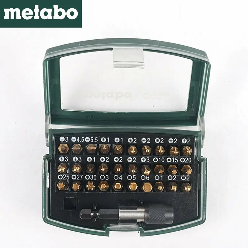 Набор бит (биты с держателем) 31 шт Metabo 647012000, аксессуары для электрических отверток PH, SL, Hex, Torx, Pozidriv, Square