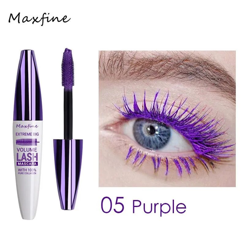 Maxfine 5D стерео цветная тушь для ресниц, вьющаяся, стойкая, не размазывается