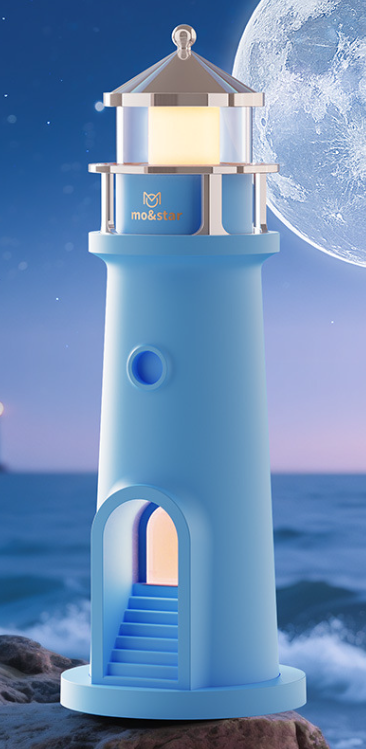 DINGXIAN Лампа-проектор «Лунный маяк» с ПДУ, 3D ночник, проекция звезд и луны, перезаряжаемый светильник для детской комнаты