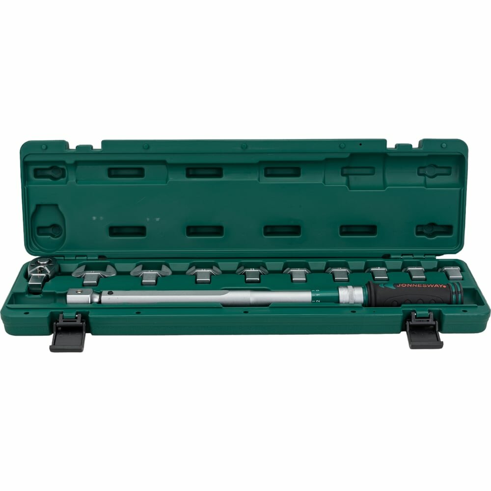 Динамометрический ключ Jonnesway T30200NS 1/2"DR со сменными рожковыми насадками 13-30 мм и приводом, 40-200 Нм 49853 049853