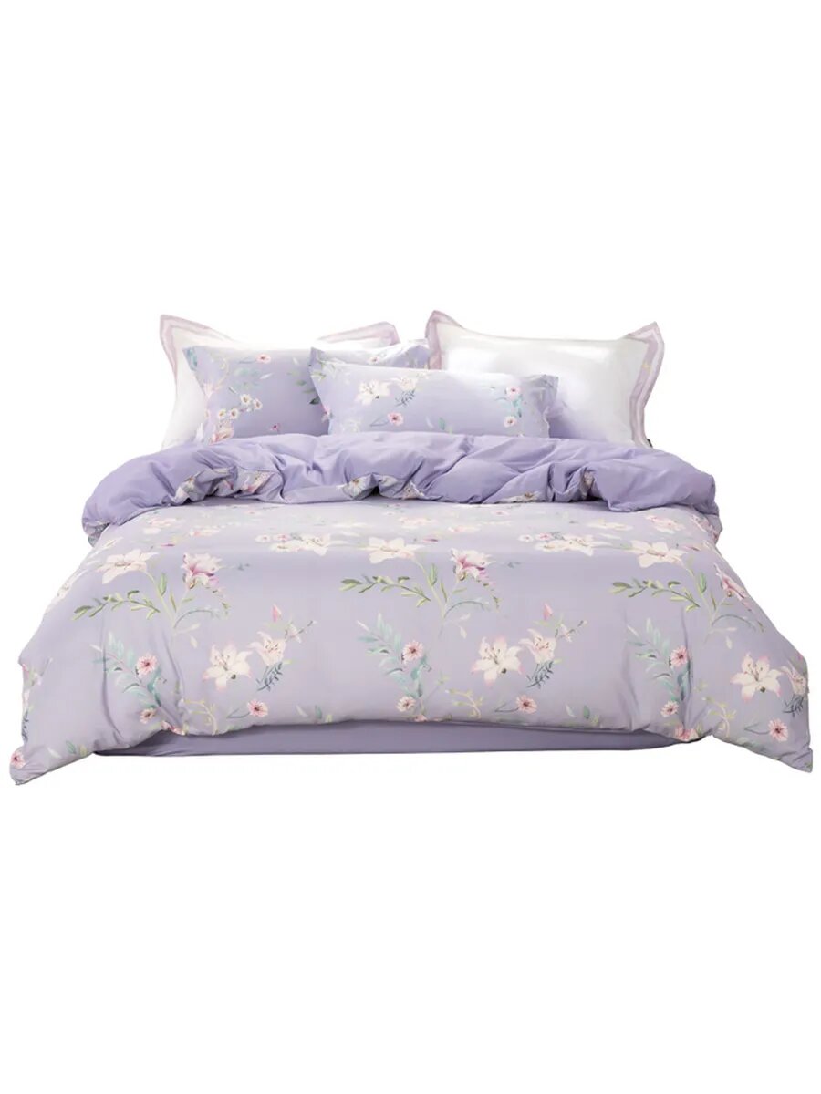 Постельное белье Мокка Вельвет 4шт, фиолет,203x229