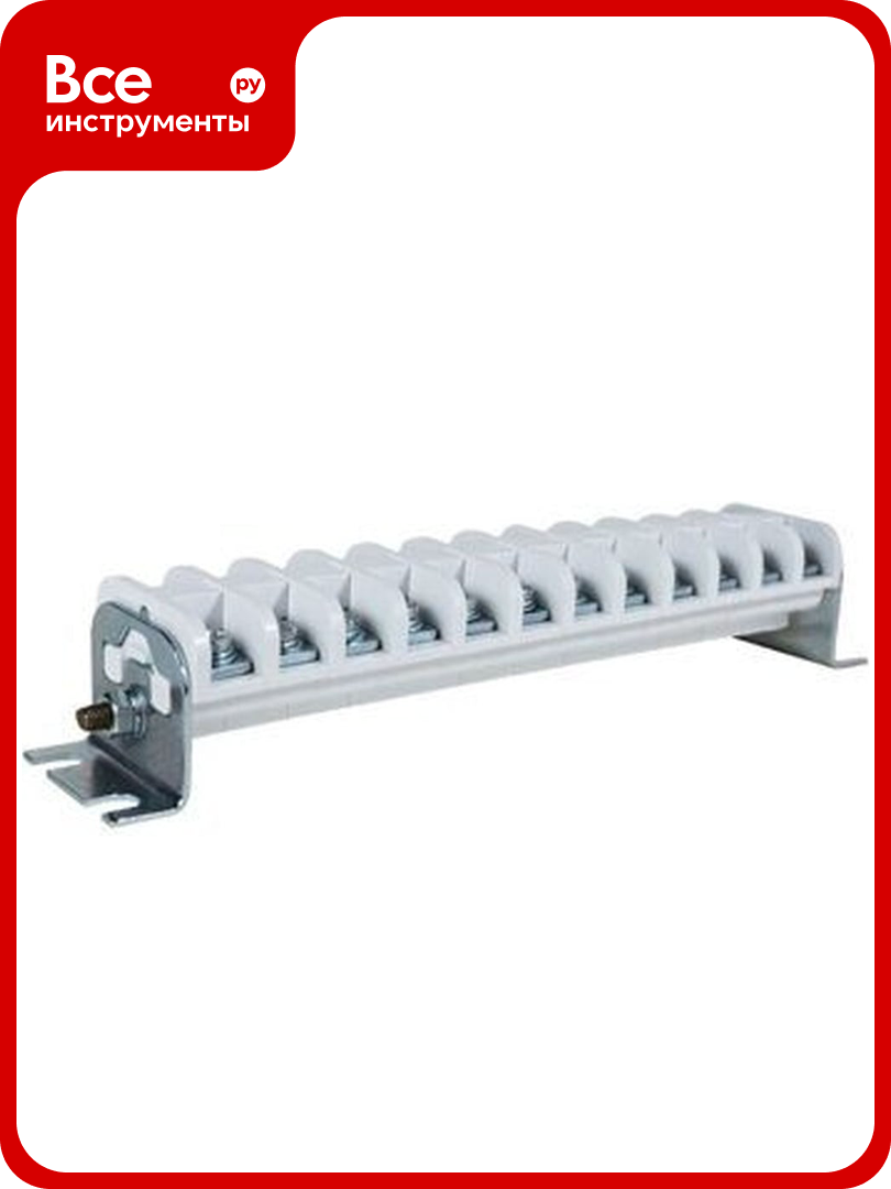 Клеммный блок СПб УПП-5 КБ 63-16П-18 831, зажимные клеммы с огнестойким полиамидным корпусом, белый цвет, 18 контактов