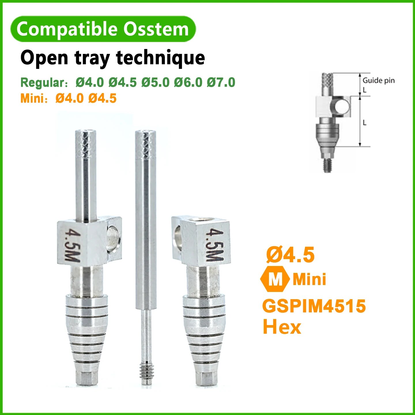 Адаптер для имплантов JINNADENTAL Osstem Open Tray GSPIM 4515