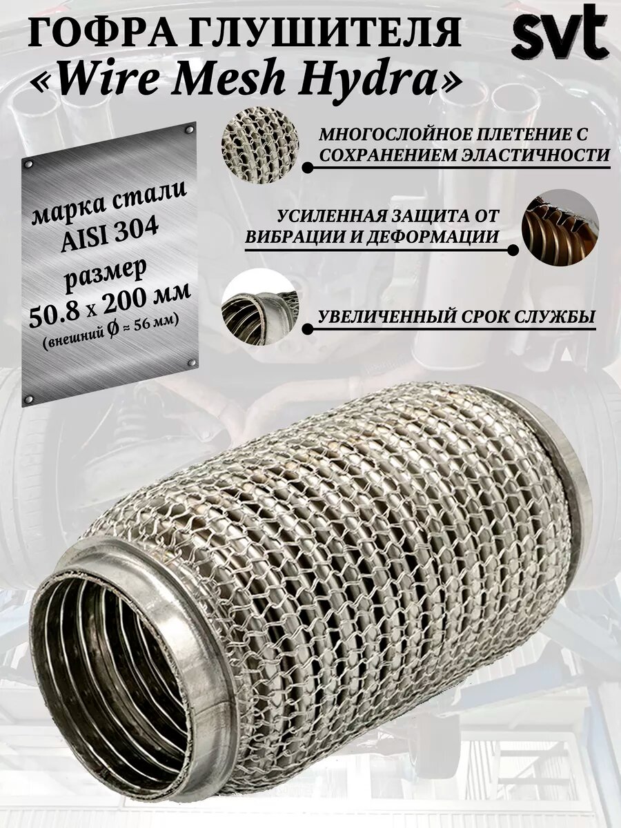 Гофра глушителя Wire Mesh Hydra