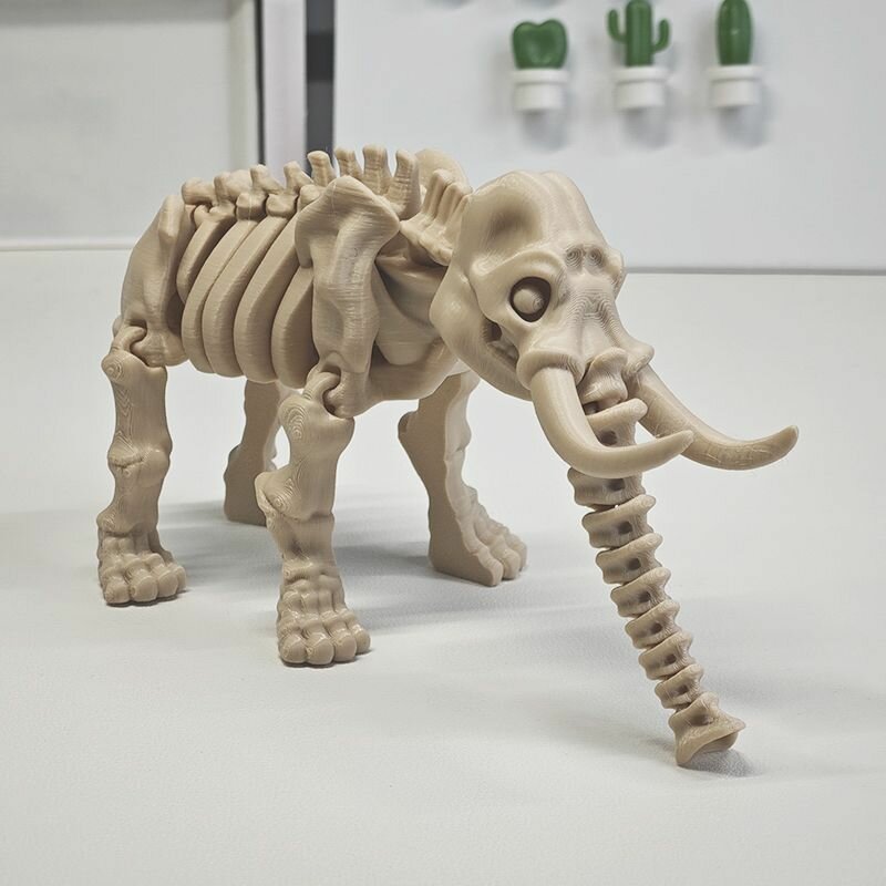 Супер подвижный скелет африканского животного, модель слона, носорога, жирафа, 3D печатная игрушка, настольное украшение