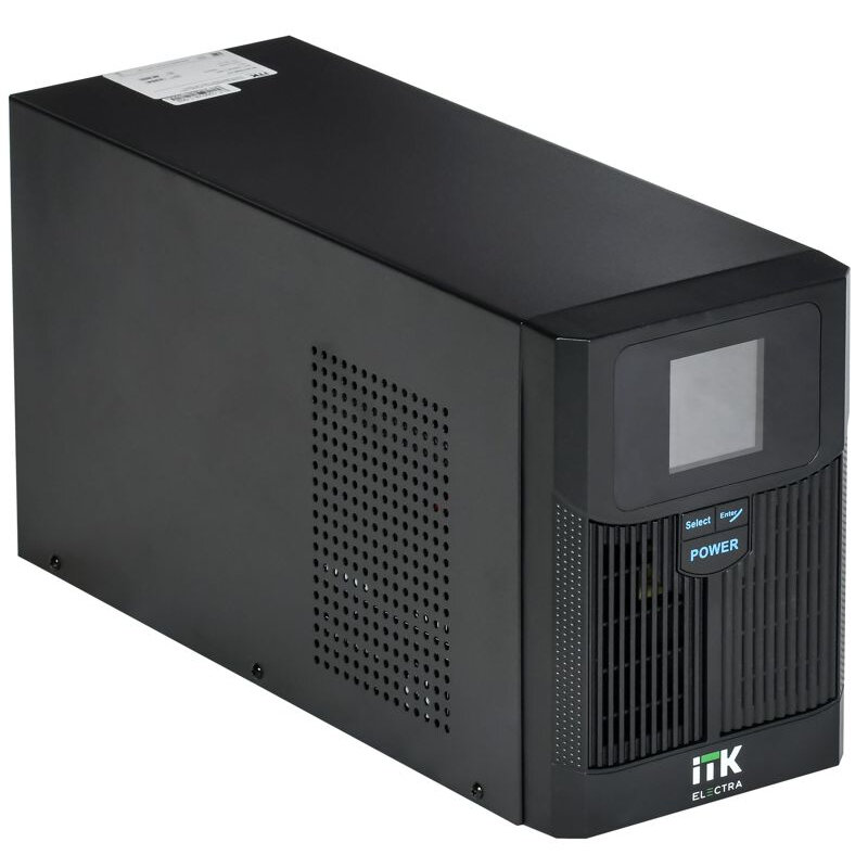 ITK ELECTRA LT ИБП однофазный линейно-интерактивный 1кВА/0,8кВт 2хSchuko LCD дисплей АКБ 2х7AH USB RJ45/11, IEK ELT-1000VA-1-002-S (1 шт.)